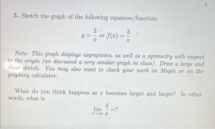 Solved 5. Sketch the graph of the following | Chegg.com