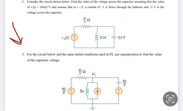 Solved 2. Consider the circuit shown below. Find the value | Chegg.com