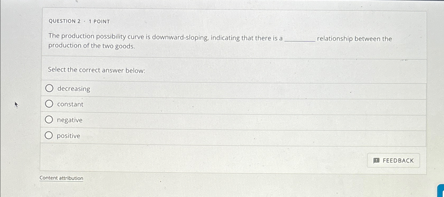 Solved QUESTION 2 - 1 ﻿POINTThe production possibility curve | Chegg.com