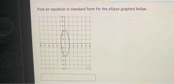Solved Find an equation in standard form for the ellipse | Chegg.com