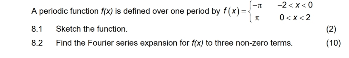 Solved A periodic function f(x) ﻿is defined over one period | Chegg.com