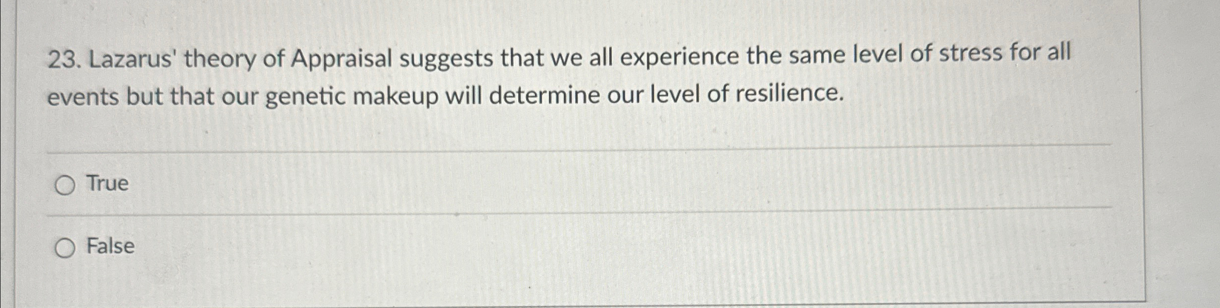 Solved Lazarus' theory of Appraisal suggests that we all | Chegg.com