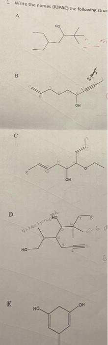 Solved write the IUPAC name for the following | Chegg.com