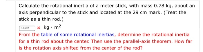 Solved Calculate the rotational inertia of a meter stick, | Chegg.com