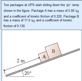How long does it take package A to reach the bottom? | Chegg.com