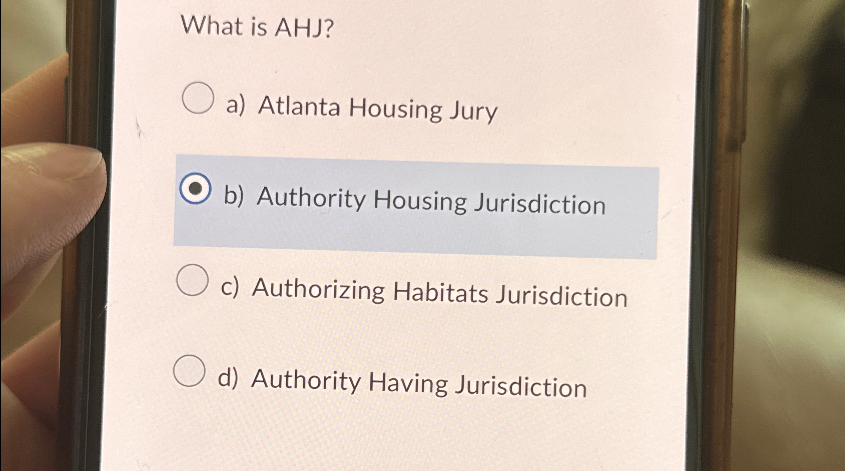 Solved What is AHJ?a) ﻿Atlanta Housing Juryb) ﻿Authority | Chegg.com