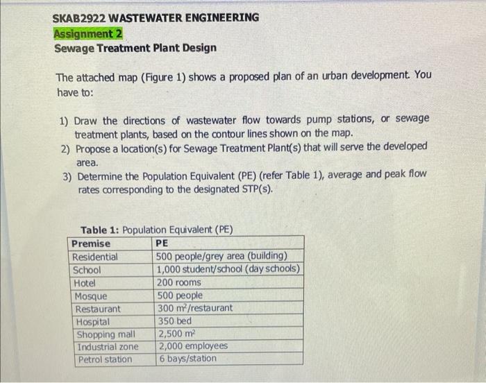 Solved SKAB2922 WASTEWATER ENGINEERING Assignment 2 Sewage | Chegg.com