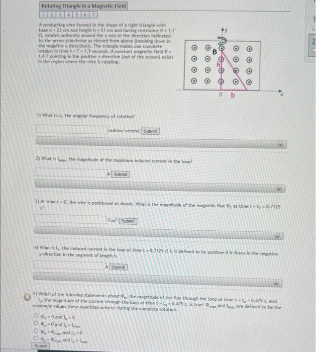 Solved Rotating Triangle in a Magnetic Field 120552 A | Chegg.com