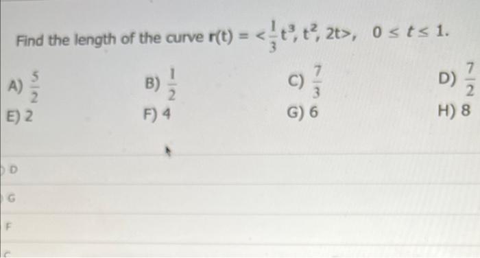 Solved Find the length of the curve r(t)= 31t3,t2,2t>,0≤t≤1. | Chegg.com