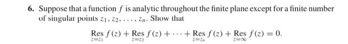 Solved Suppose that a function f is analytic throughout the | Chegg.com