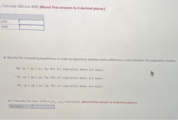 Solved Click here for the Excel Data File a. Calculate the | Chegg.com