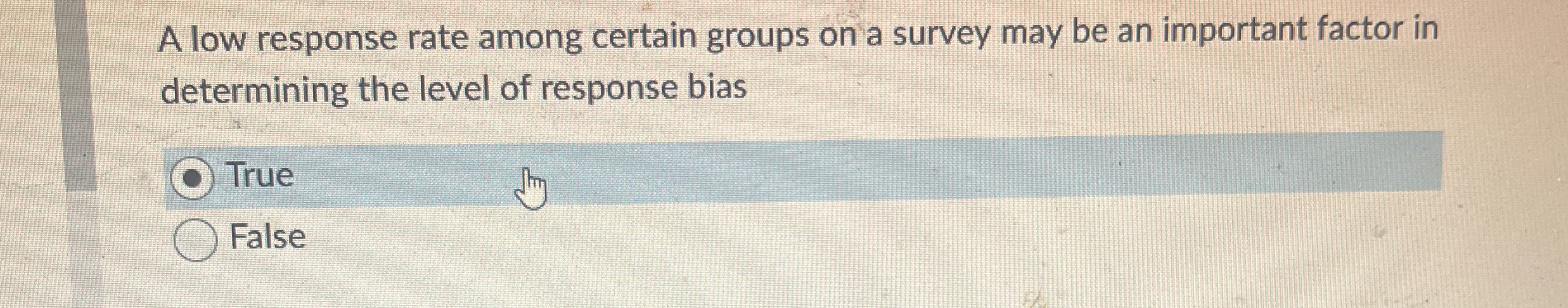 A low response rate among certain groups on a survey | Chegg.com
