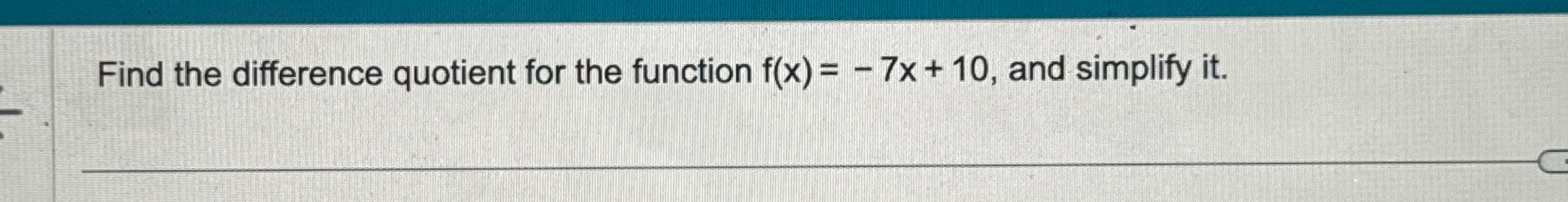 Solved Find the difference quotient for the function | Chegg.com