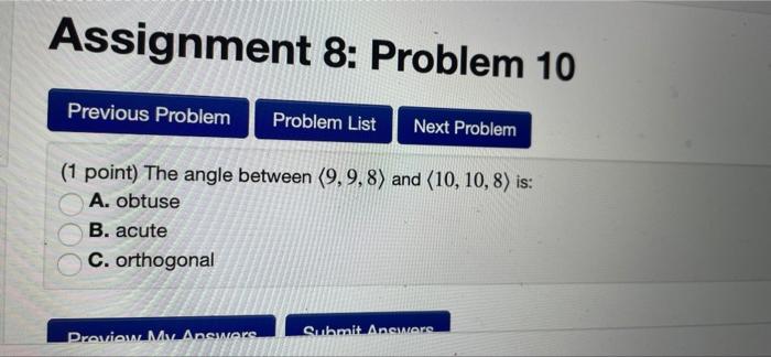 Solved Assignment 8: Problem 10 Previous Problem Problem | Chegg.com Solved Assignment 8: Problem 10 Previous Problem Problem | Chegg.com