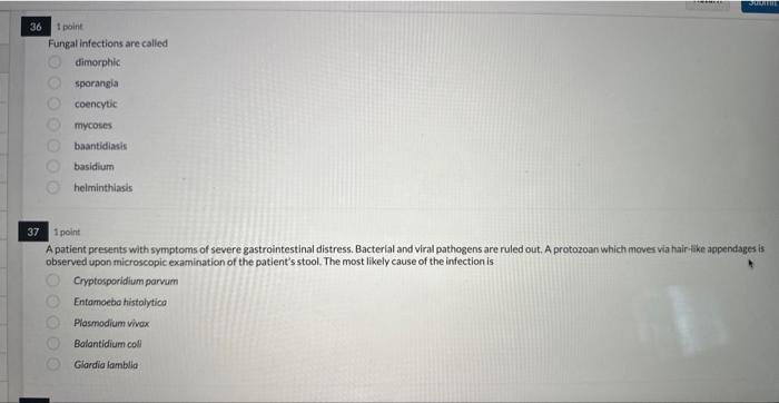 Solved What is the scientific name for the parasite seen in | Chegg.com