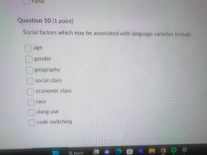 Solved Social factors which may be associated with language | Chegg.com