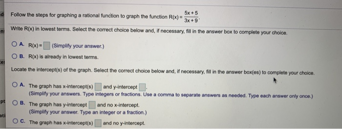 Solved Follow the steps for graphing a rational function to | Chegg.com