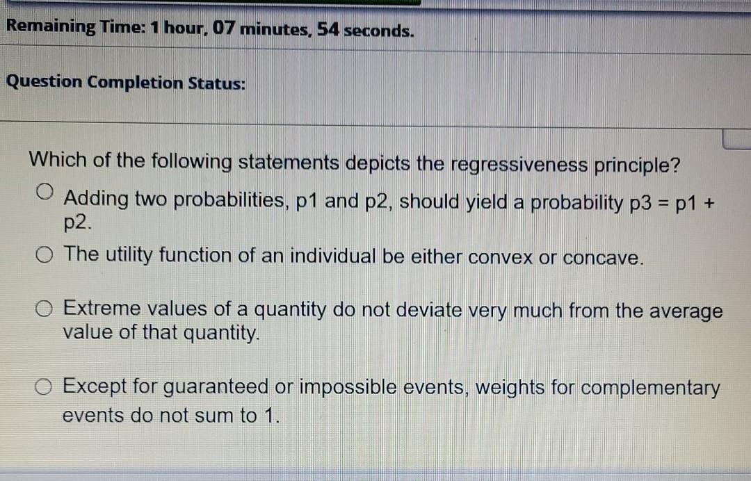 Solved Remaining Time: 1 hour, 07 minutes, 54 seconds. | Chegg.com