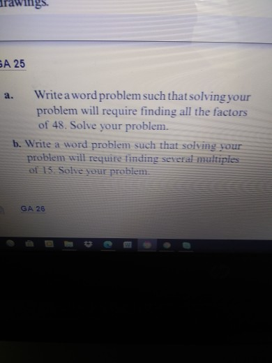 Solved SA 25 a. Write a word problem such that solving your | Chegg.com