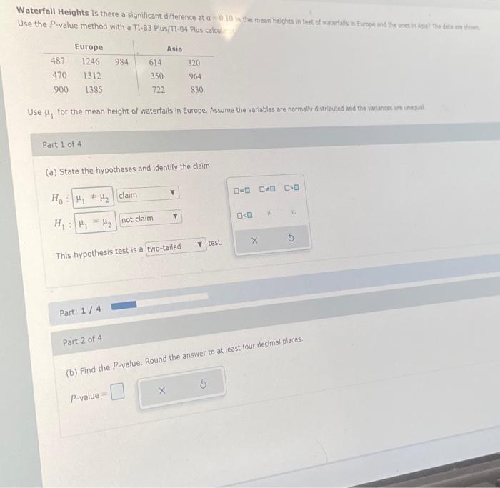 Solved Use the P-value method with a TI-83 Plus/Ti-84 Plus | Chegg.com