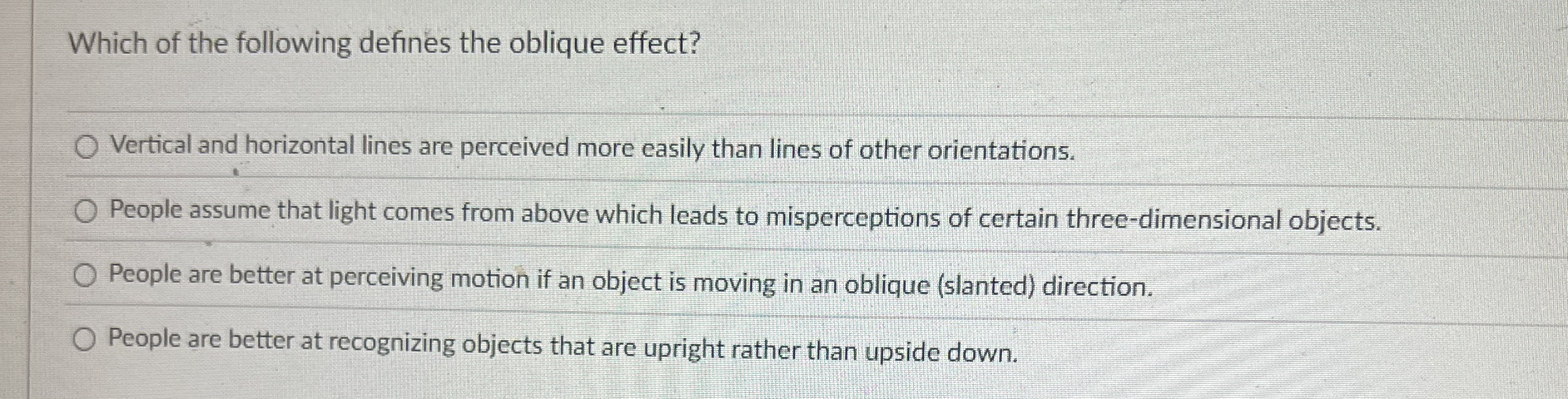 Solved Which of the following defines the oblique | Chegg.com