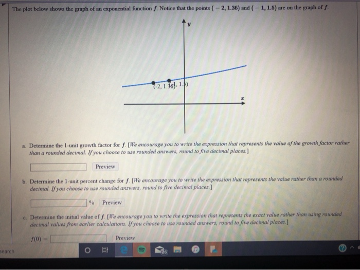 Solved The plot below shows the graph of an exponential | Chegg.com