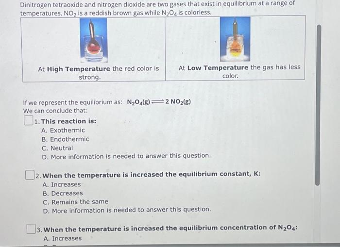 Solved Dinitrogen tetraoxide and nitrogen dioxide are two | Chegg.com
