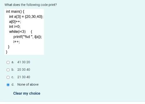 Solved What does the following code print? void main() \{ | Chegg.com