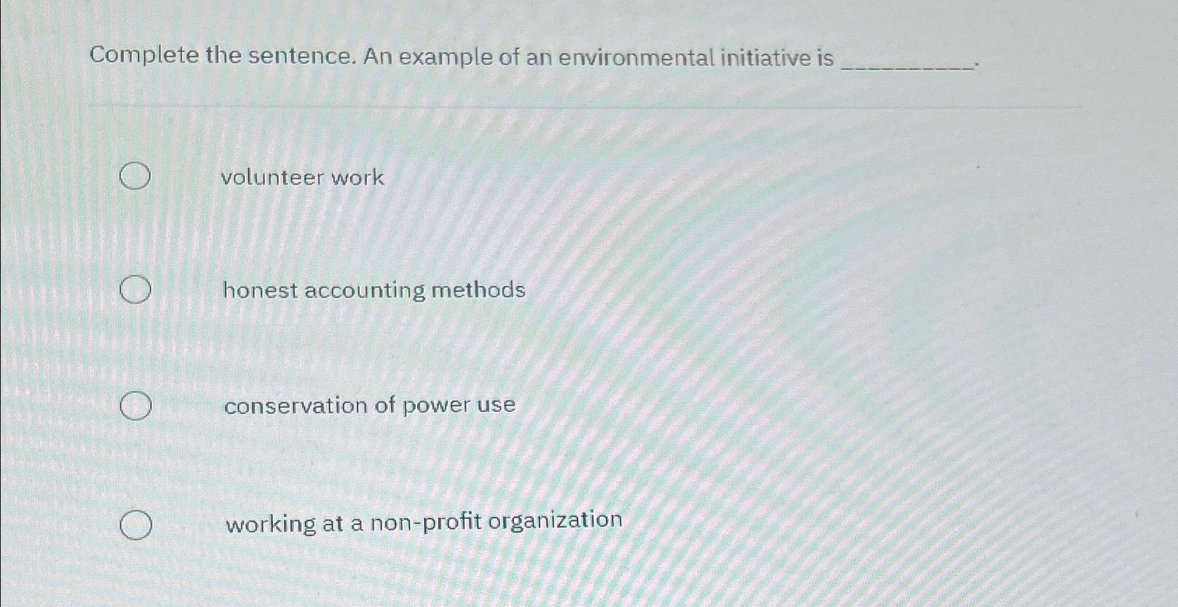 Solved Complete the sentence. An example of an environmental | Chegg.com