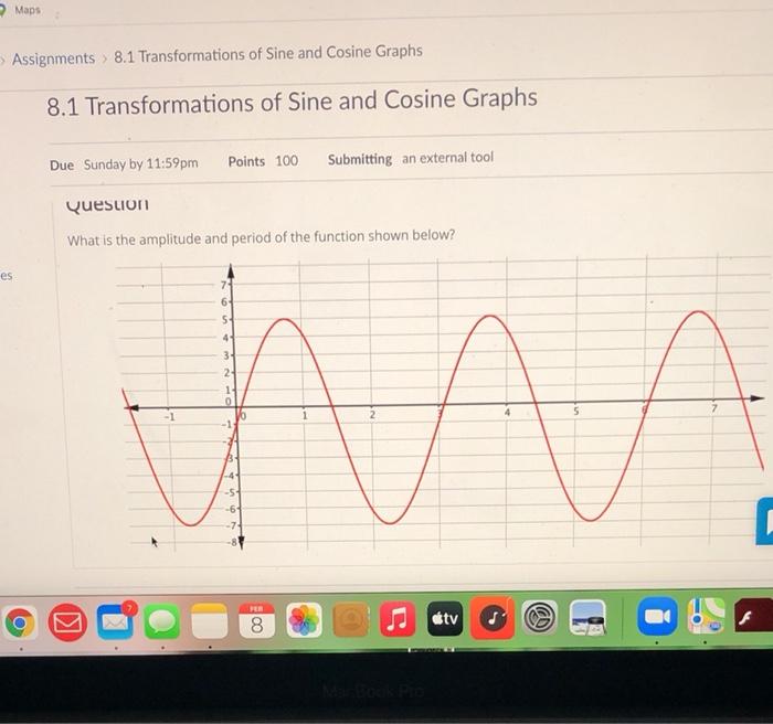 Solved Maps > Assignments 8.1 Transformations of Sine and | Chegg.com