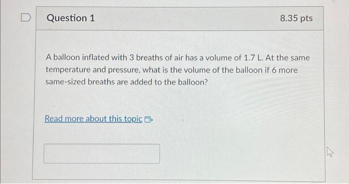 Solved A balloon inflated with 3 breaths of air has a volume | Chegg.com
