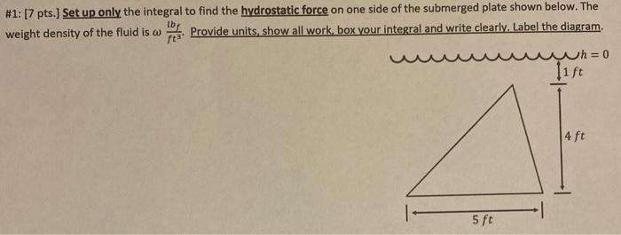 Solved #1: [7 pts.) Set up only the integral to find the | Chegg.com