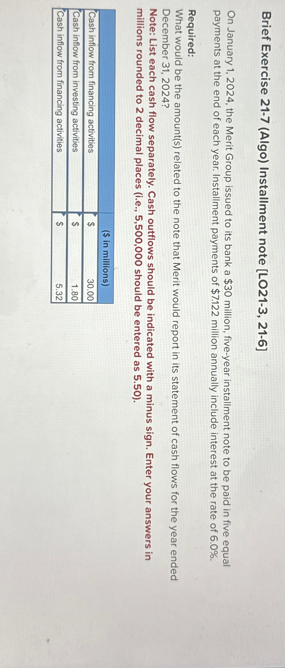 Solved Brief Exercise 21-7 (Algo) ﻿Installment note | Chegg.com