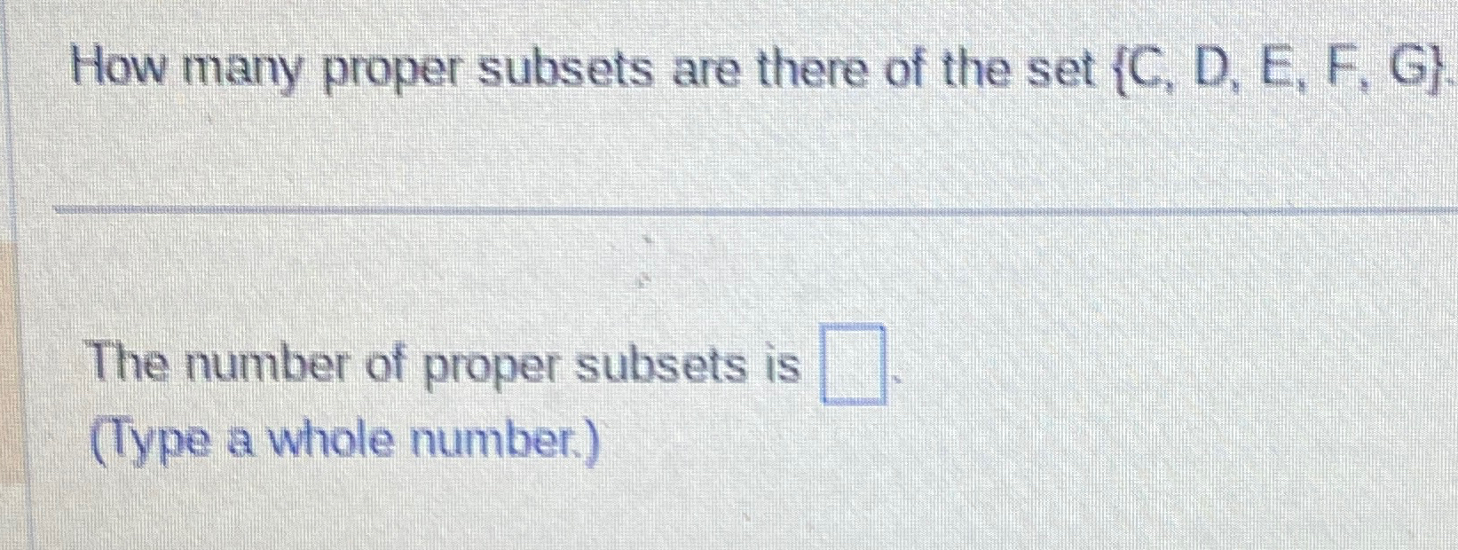 Solved How many proper subsets are there of the set | Chegg.com