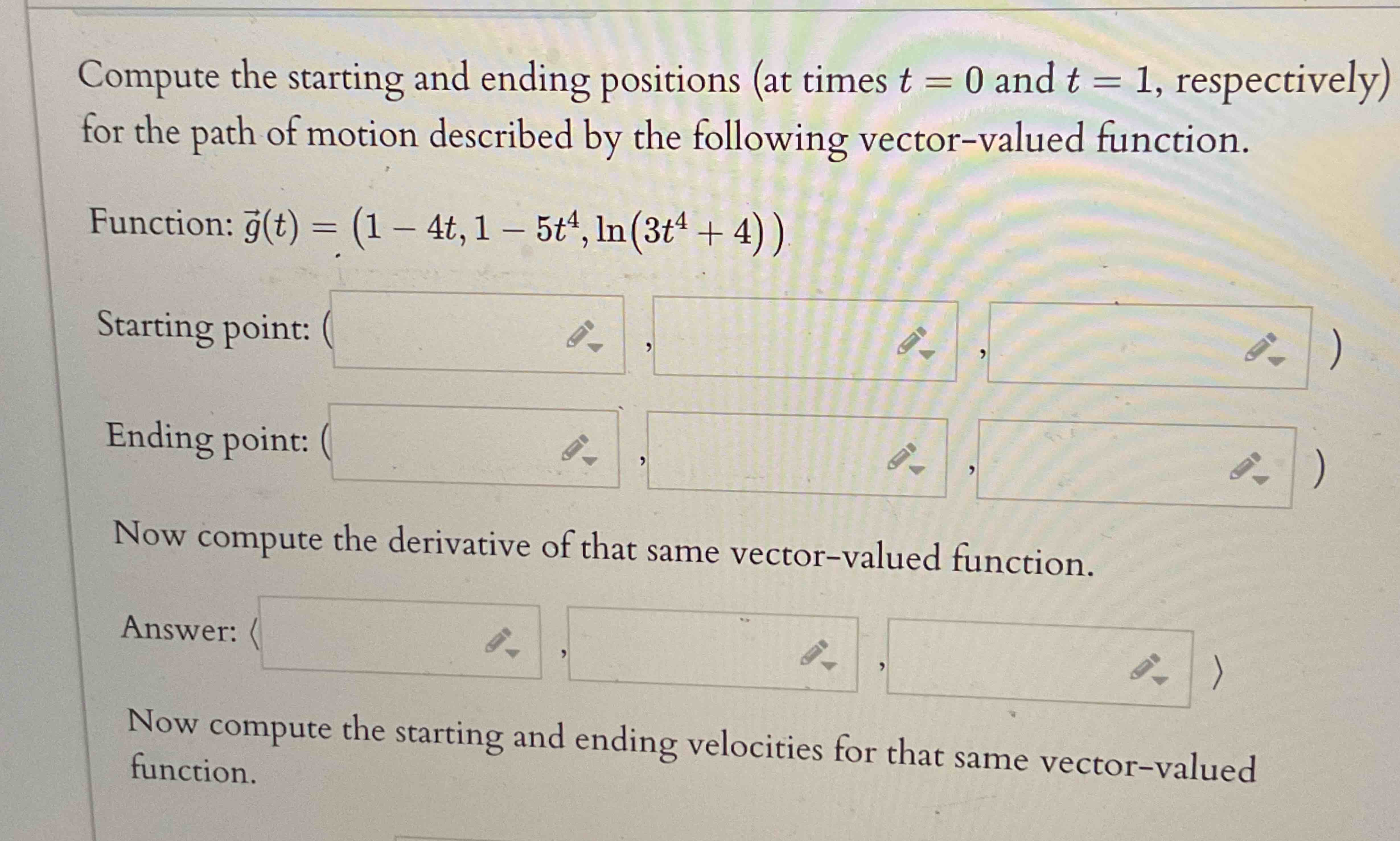 Solved t=0 ﻿and t=1, | Chegg.com