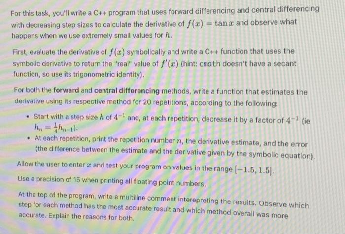 Solved For this task, you'll write a C++ program that uses | Chegg.com