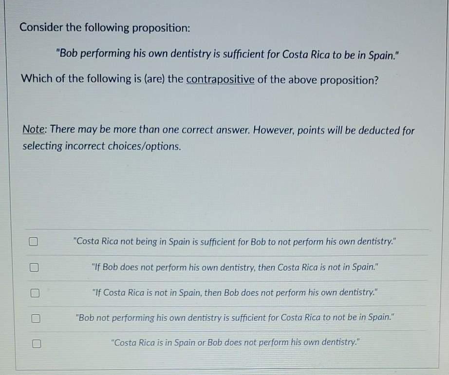 Solved Consider the following proposition: "Bob performing | Chegg.com
