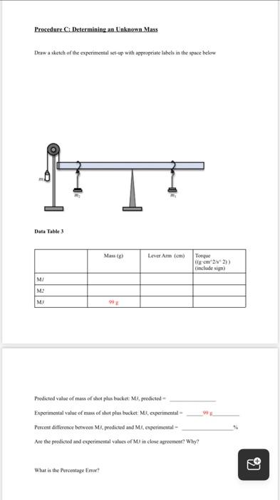 Procedure B: Finding the Mass of the Meter Stick Draw | Chegg.com