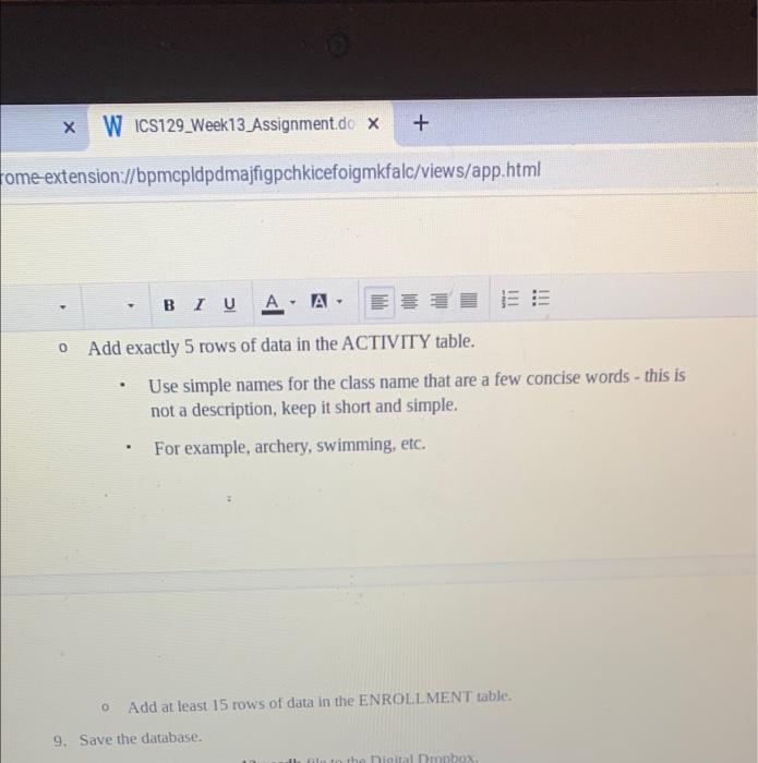 Solved using this information I need help to create a | Chegg.com
