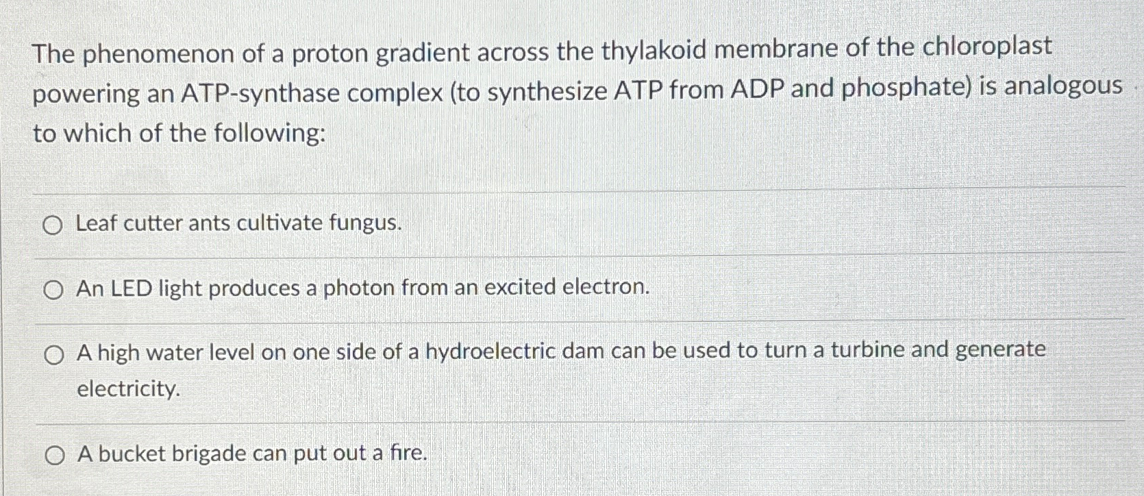 Solved The phenomenon of a proton gradient across the | Chegg.com