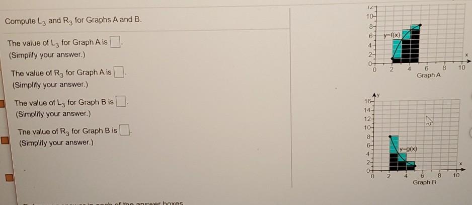 Solved 14 Compute L3 and R3 for Graphs A and B. y-f(x) The | Chegg.com