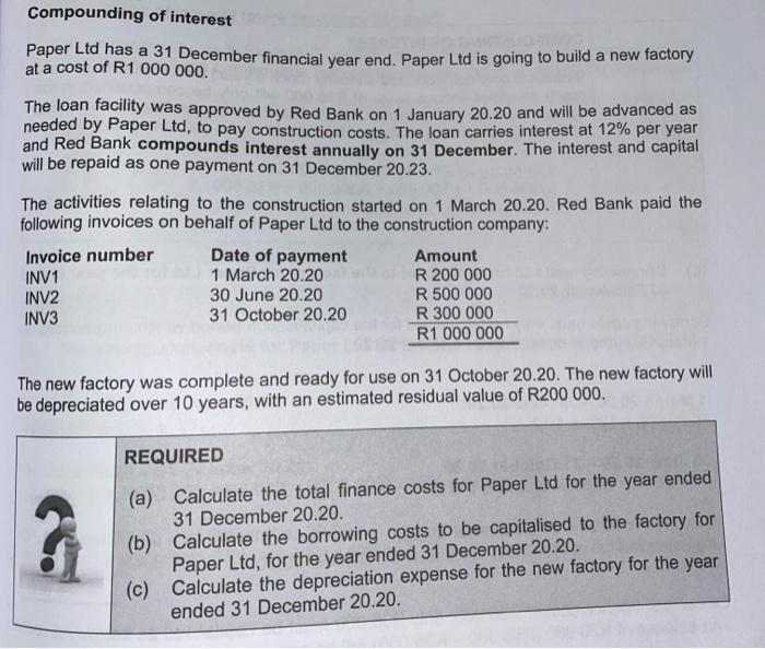Solved Compounding of interest Paper Ltd has a 31 December | Chegg.com
