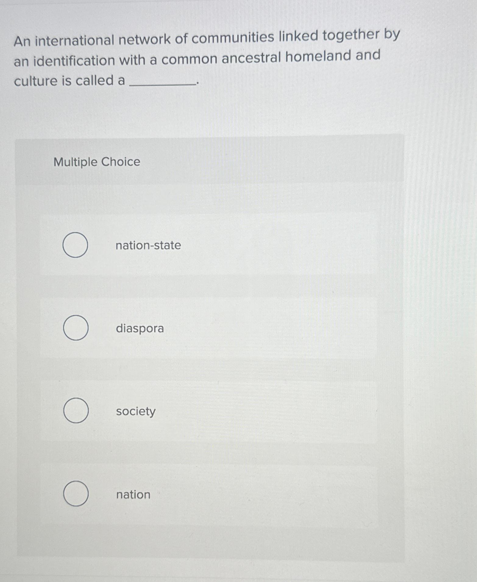 Solved An international network of communities linked | Chegg.com