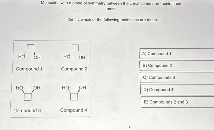 Solved 27 HO OH Compound 1 HO OH Molecules with a plane of | Chegg.com