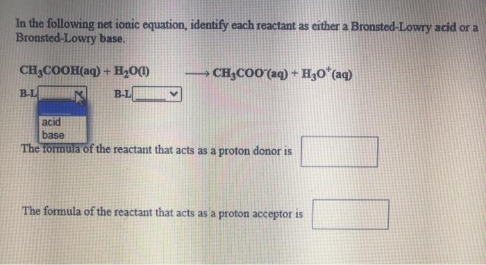 Solved In the following net ionic equation, identify each | Chegg.com