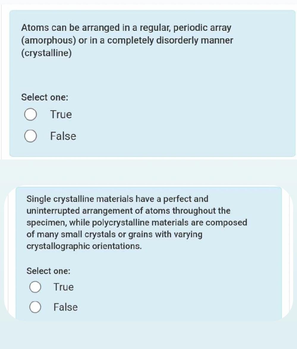 Solved Atoms can be arranged in a regular, periodic array | Chegg.com