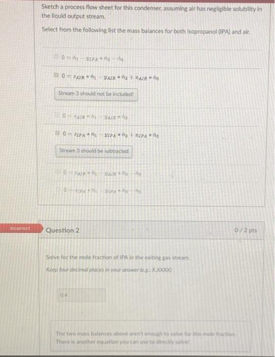 Solved A gas stream contains 40 mol\% isopropanol in air and | Chegg.com