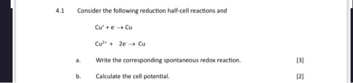 Solved 1 Consider the following reduction half-cell | Chegg.com