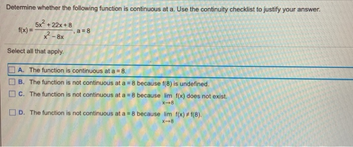 Solved Determine whether the following function is | Chegg.com