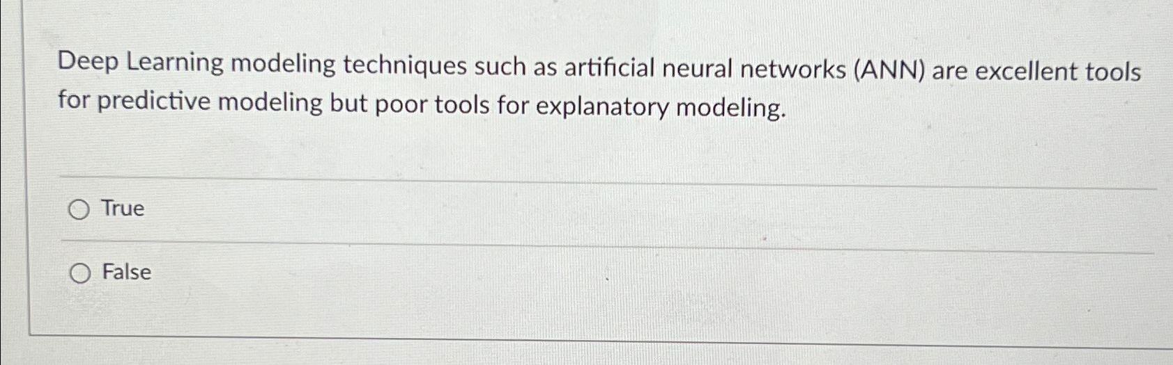 Solved Deep Learning modeling techniques such as artificial | Chegg.com